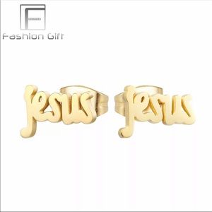 Jewelry | New Hiphop Rock Jesus Stud Earrings Gold | Poshmark